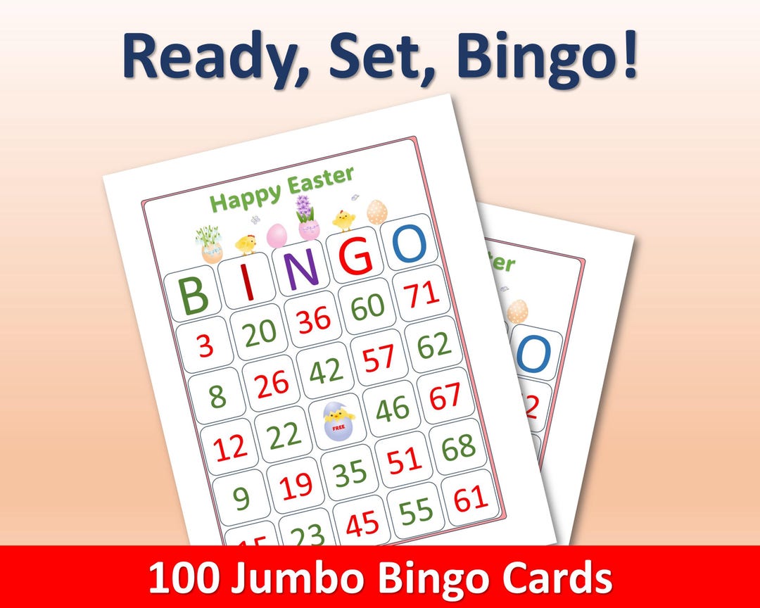 Easter Bingo Cards Easter Party Game Fun Easter Games Easter BINGO Game ...