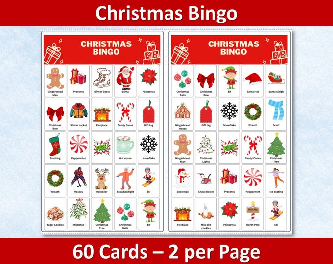 Christmas Bingo Patterns | Printable Christmas Bingo Party Game | 50 ...