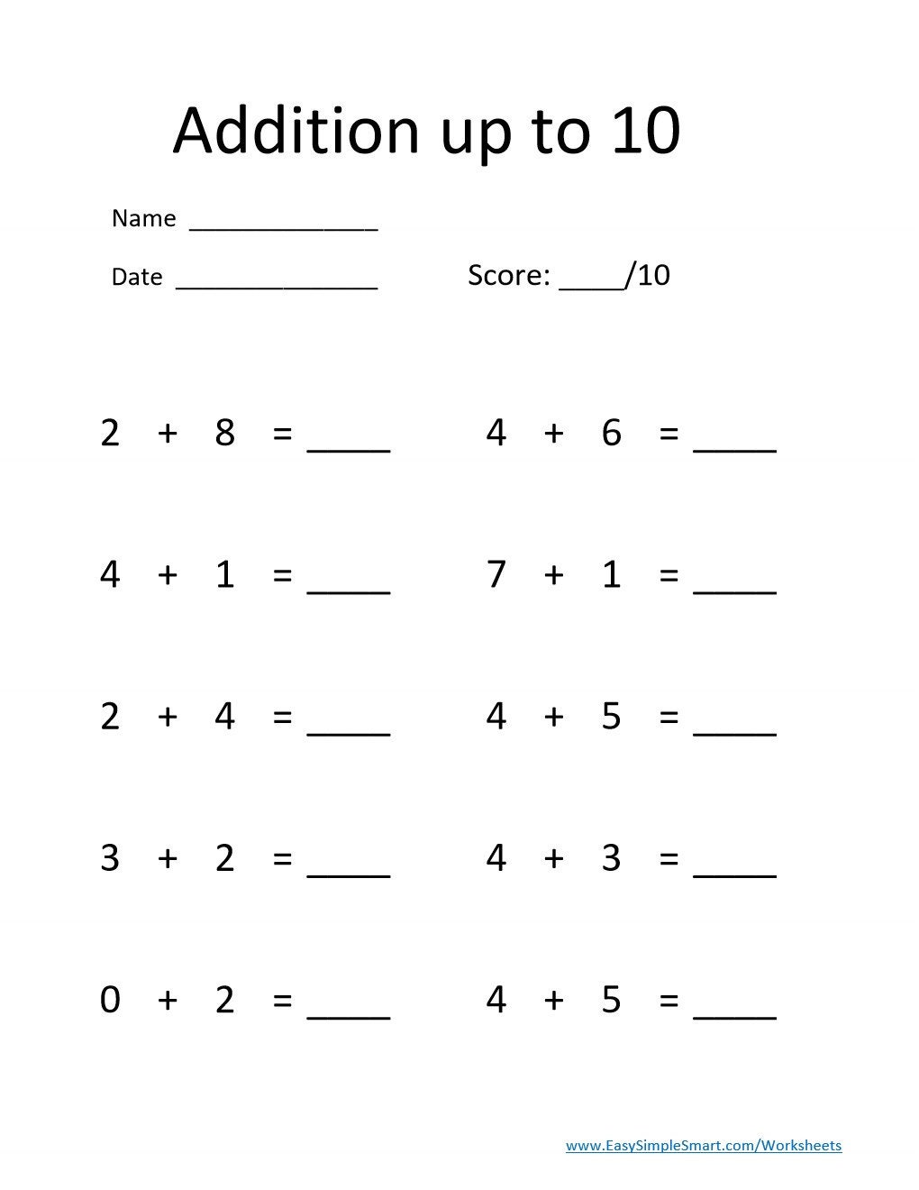 Math Worksheets Printable Instant Download Addition. Kindergarten and ...