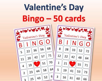 Valentines Day Bingo Cards - Etsy