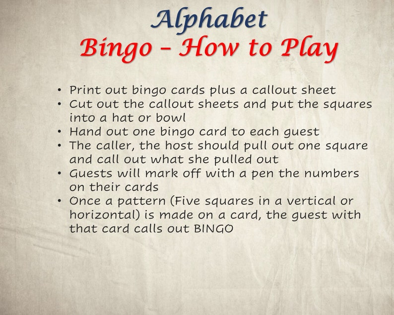 Alphabet Pictures Bingo Cards - Alphabet Pictures Party Game - Fun ...