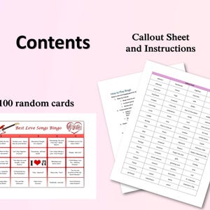 Valentines Day Love Songs Bingo Cards - Valentine's Day Party Game ...