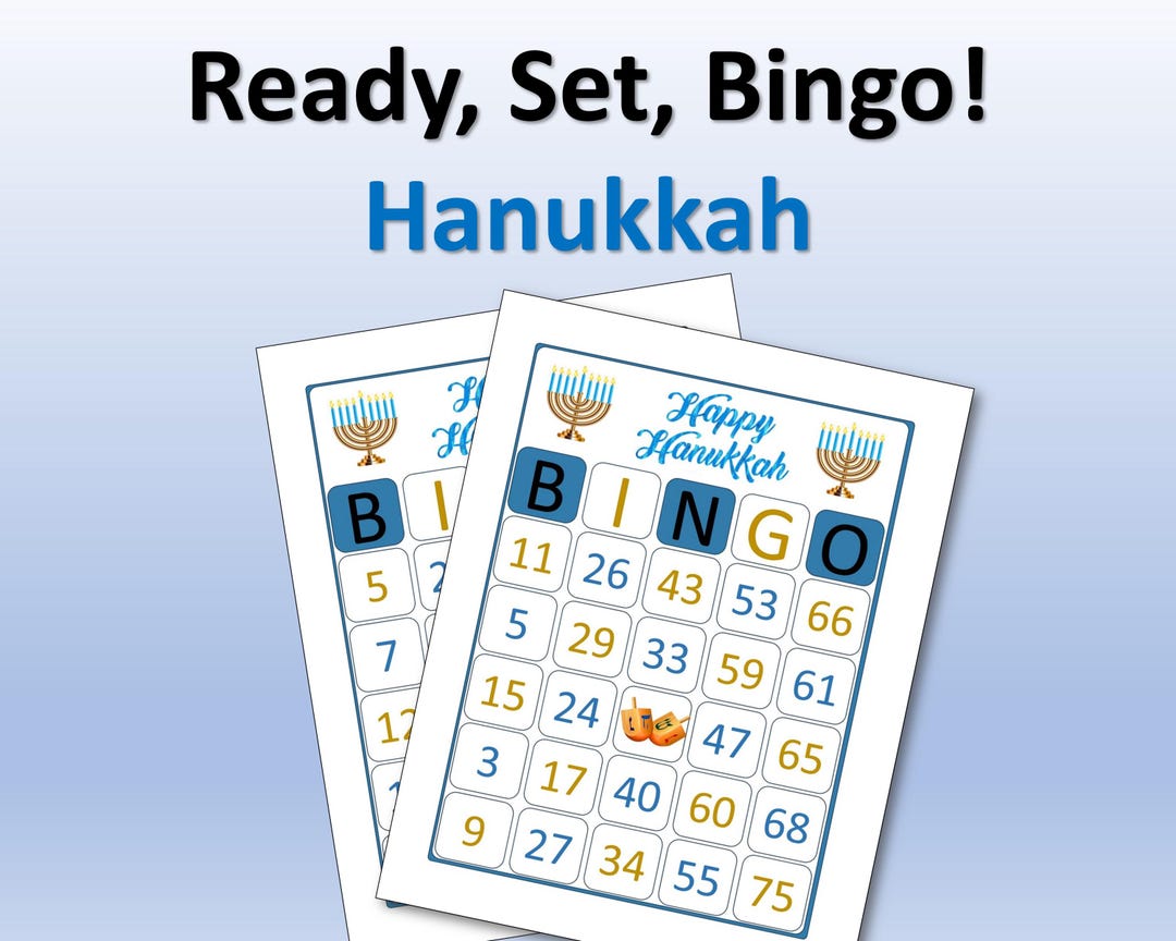 Hanukkah Bingo Cards - Hanukkah Party Game - Fun Hanukkah Games ...