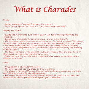Kids Charades Game: 200 Fun Action Cards (digital Download) - Etsy