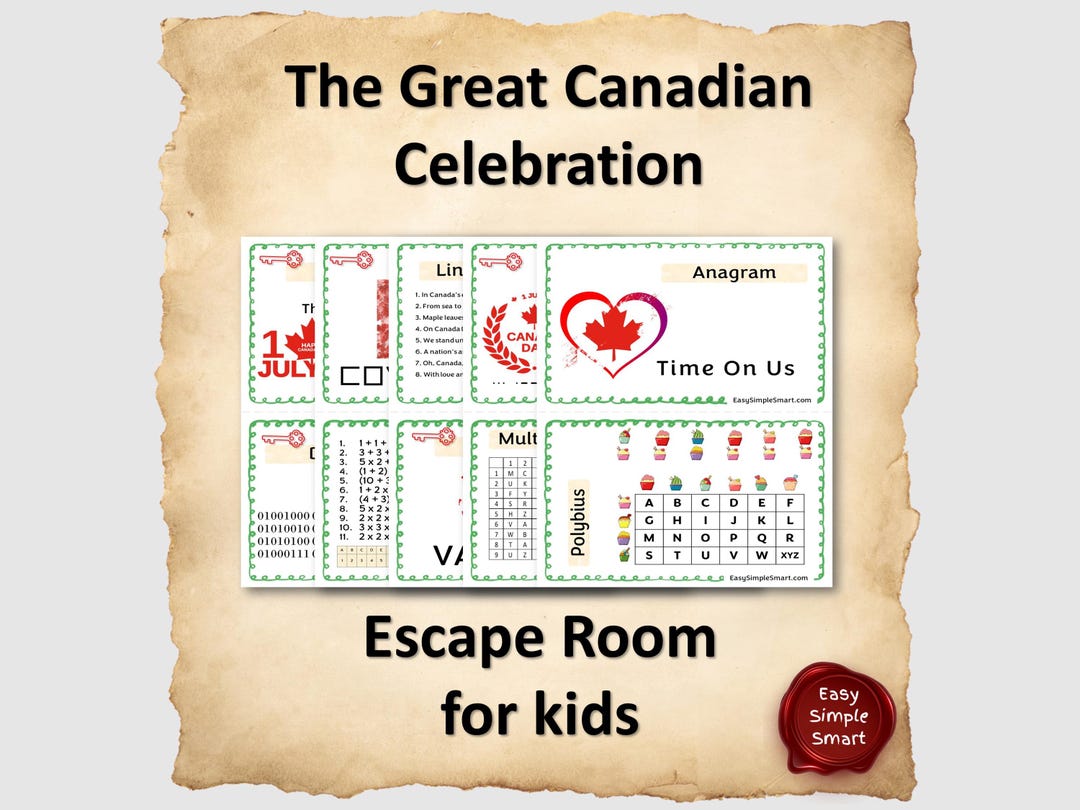 Escape Room Canada Day Family Fun Activity - Escape Room Puzzle Box ...