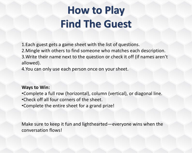 Find the Guest, Christmas Ice Breaker Game, Christmas Find the Guest ...