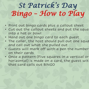 30 St Patrick's Day Bingo Cards St Patrick Day Party Game Fun St ...
