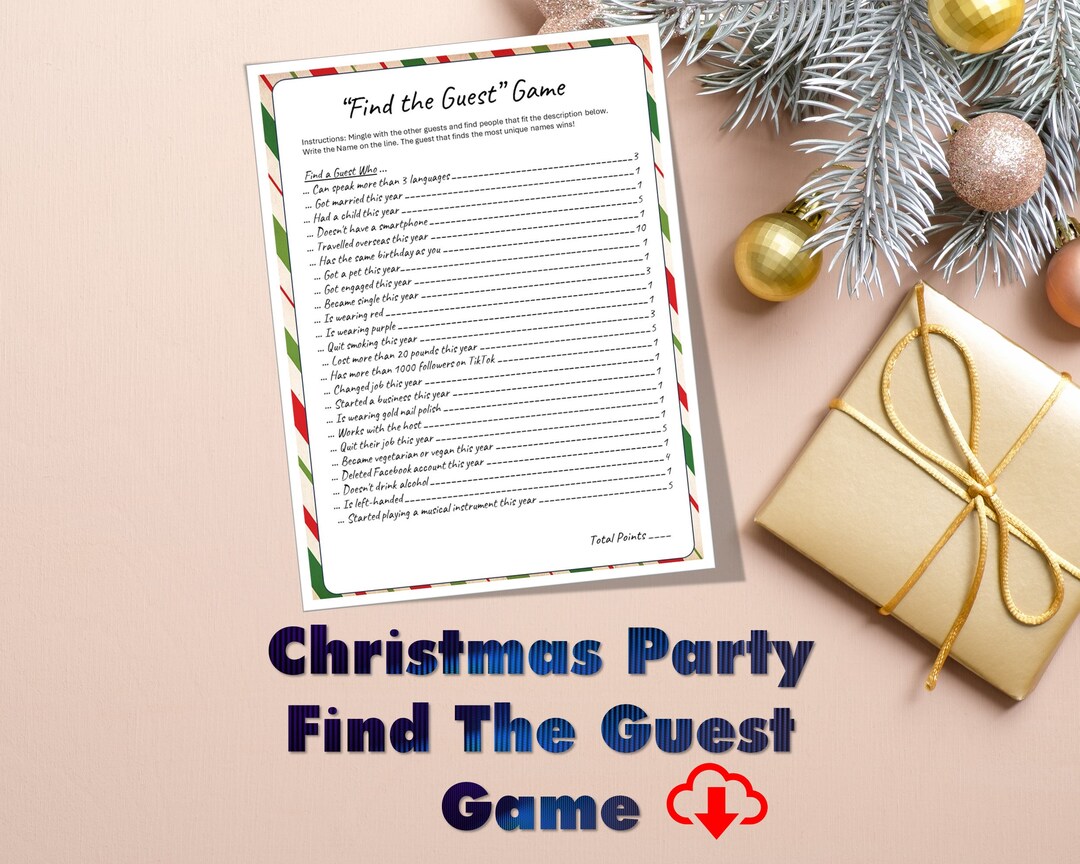 Find the Guest Christmas Ice Breaker Game Christmas Find the - Etsy