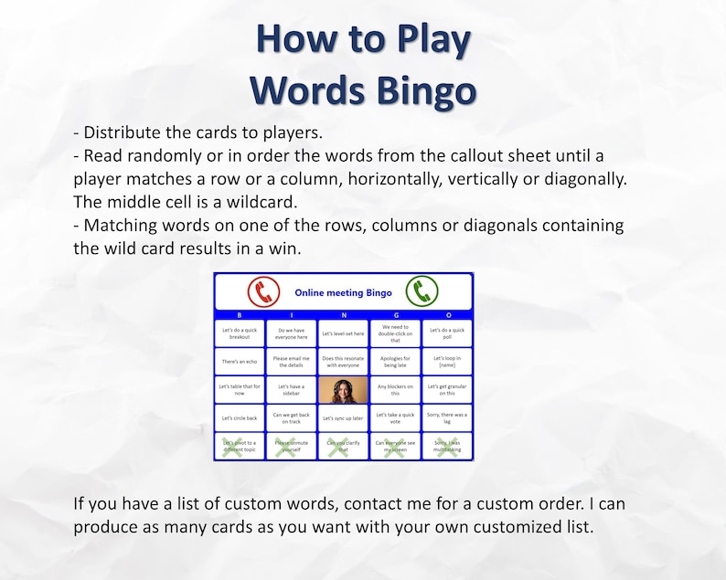 Teams Zoom Google Meets Bingo, Work From Home Virtual Game, Team ...