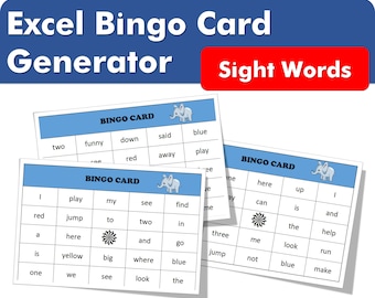 Bingo Card Generator With Words - Etsy
