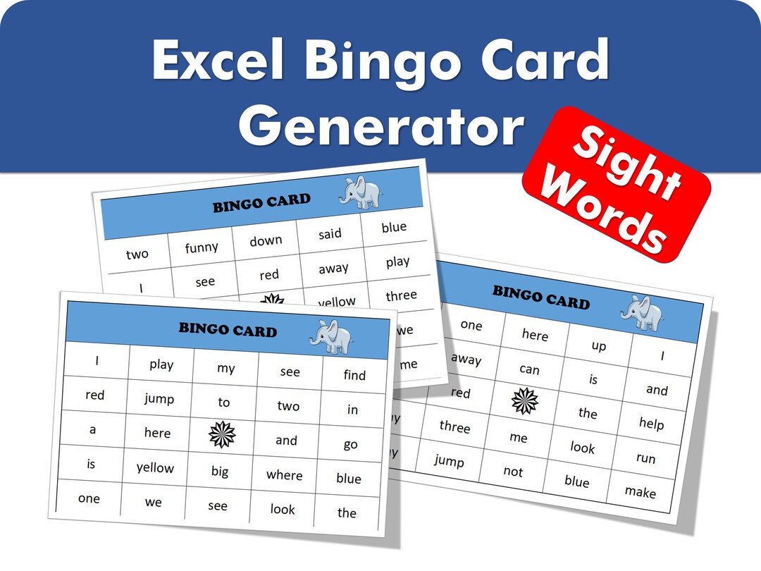 Excel Bingo Card Generator Using Sight Words: A Fun and Effective Way ...