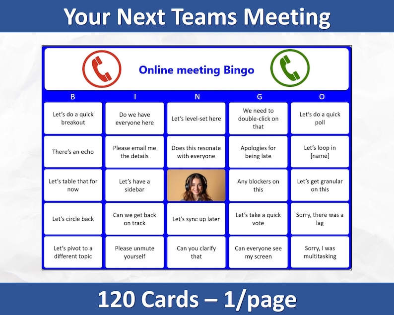 Teams Zoom Google Meets Bingo, Work From Home Virtual Game, Team ...