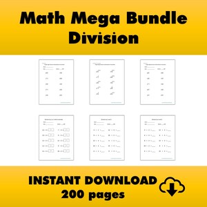 200 Division Worksheets Bundle Printable, Instant Download, Homework ...