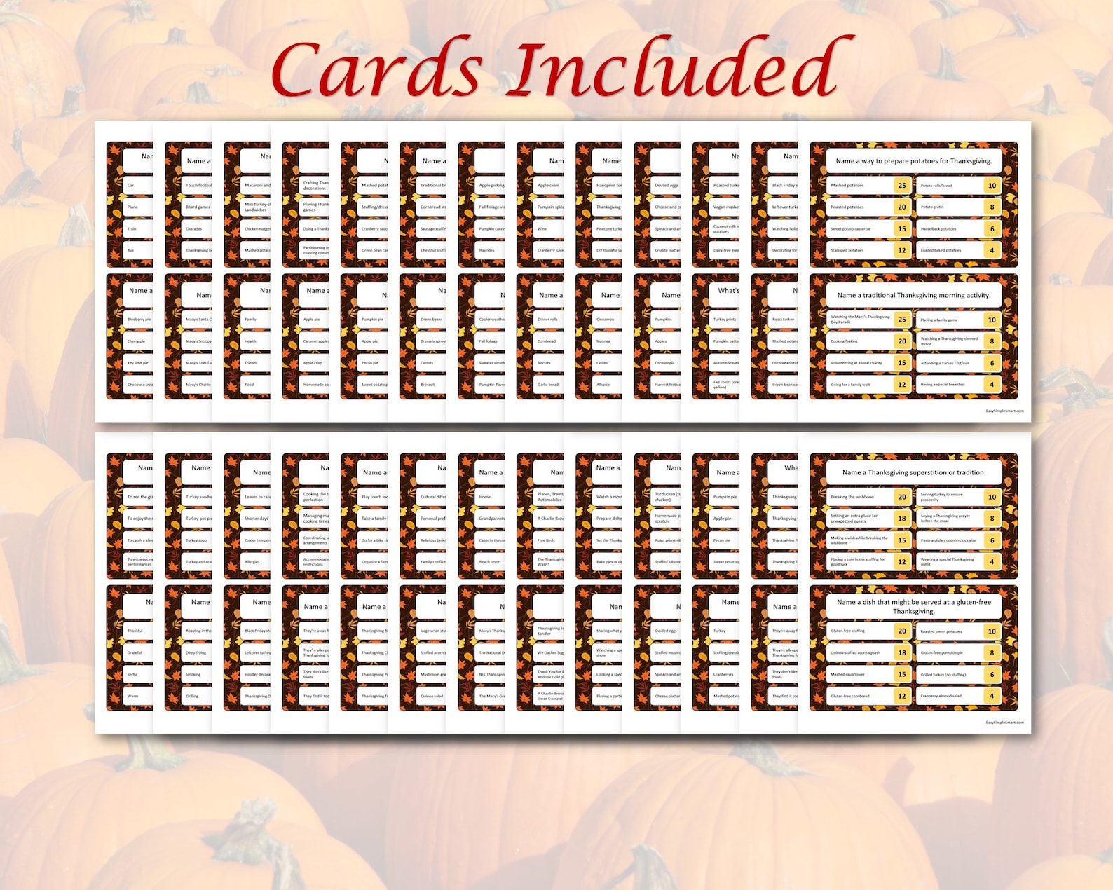 Thanksgiving Family Feud Type Game, Printable Family Game, Group ...