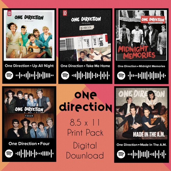 One Direction Spotify Print Pack DIGITAL DOWNLOAD | Etsy