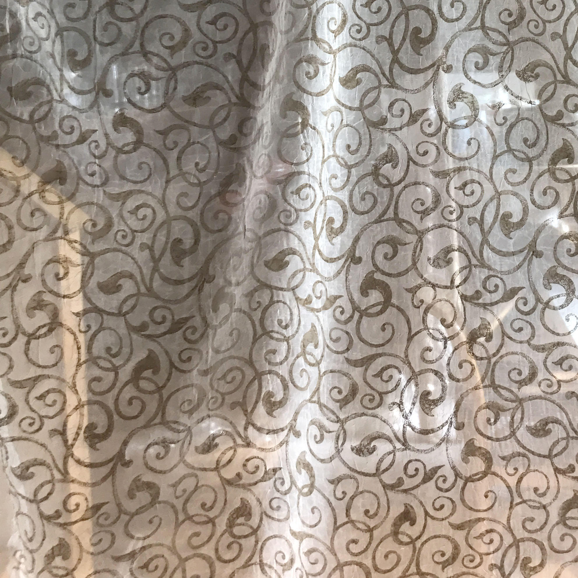 Hand Printed Sheer Fabric by the Half Hard - Etsy