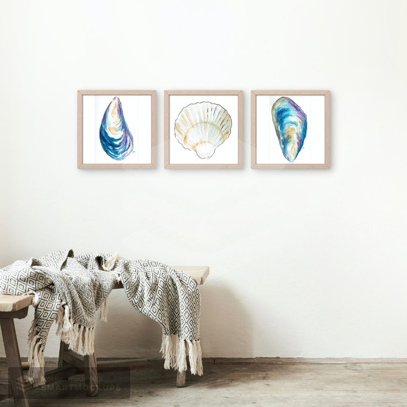 Watercolor Mussel Shell in Vibrant Colors - Etsy UK