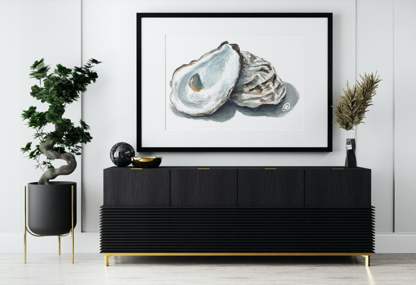 Oyster Shells Watercolor Art Print - Etsy