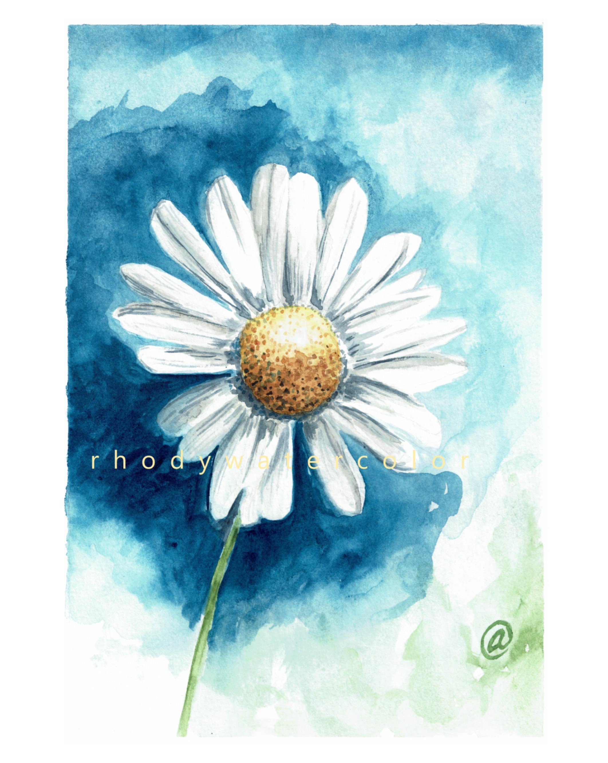 Daisy Watercolor Art Print - Etsy