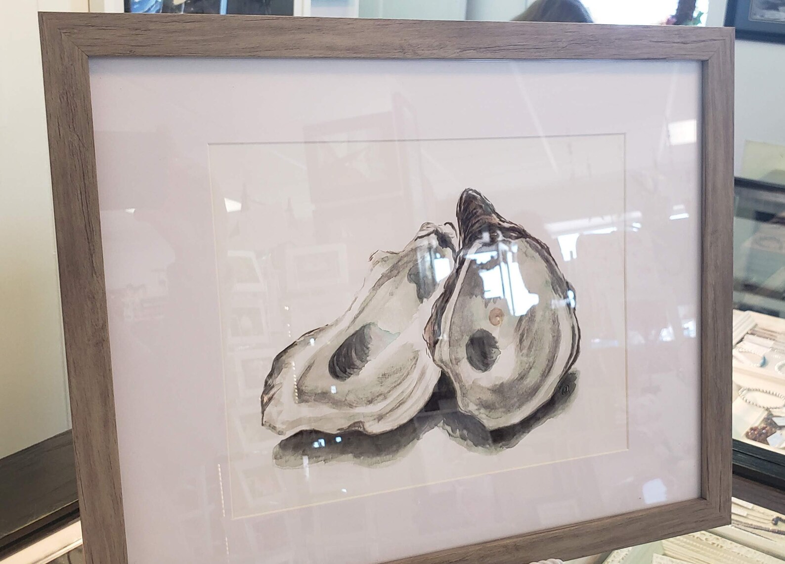 Oyster Shell Watercolor Art Print | Etsy