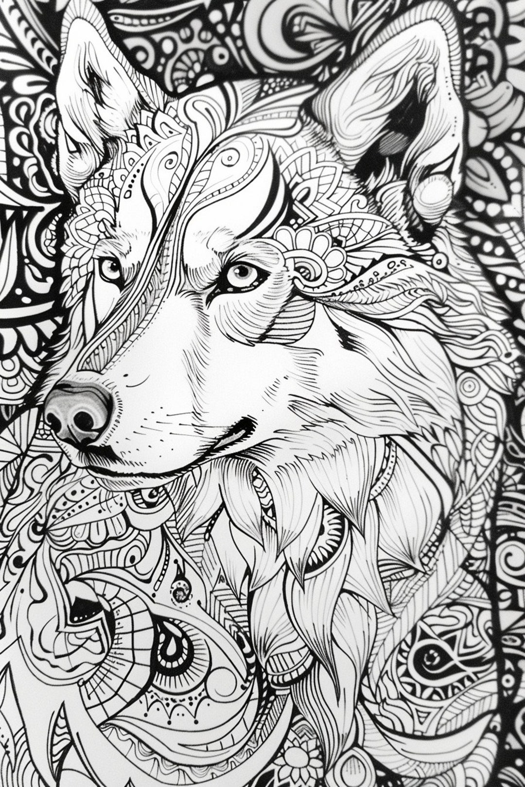 Siberian Husky Coloring Pages Set of 10 - Etsy