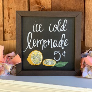 Hand Painted Lemonade Sign / Black and White Hand Lettered Chalk Art ...