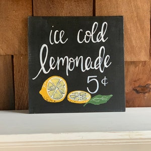 Hand Painted Lemonade Sign / Black and White Hand Lettered Chalk Art ...