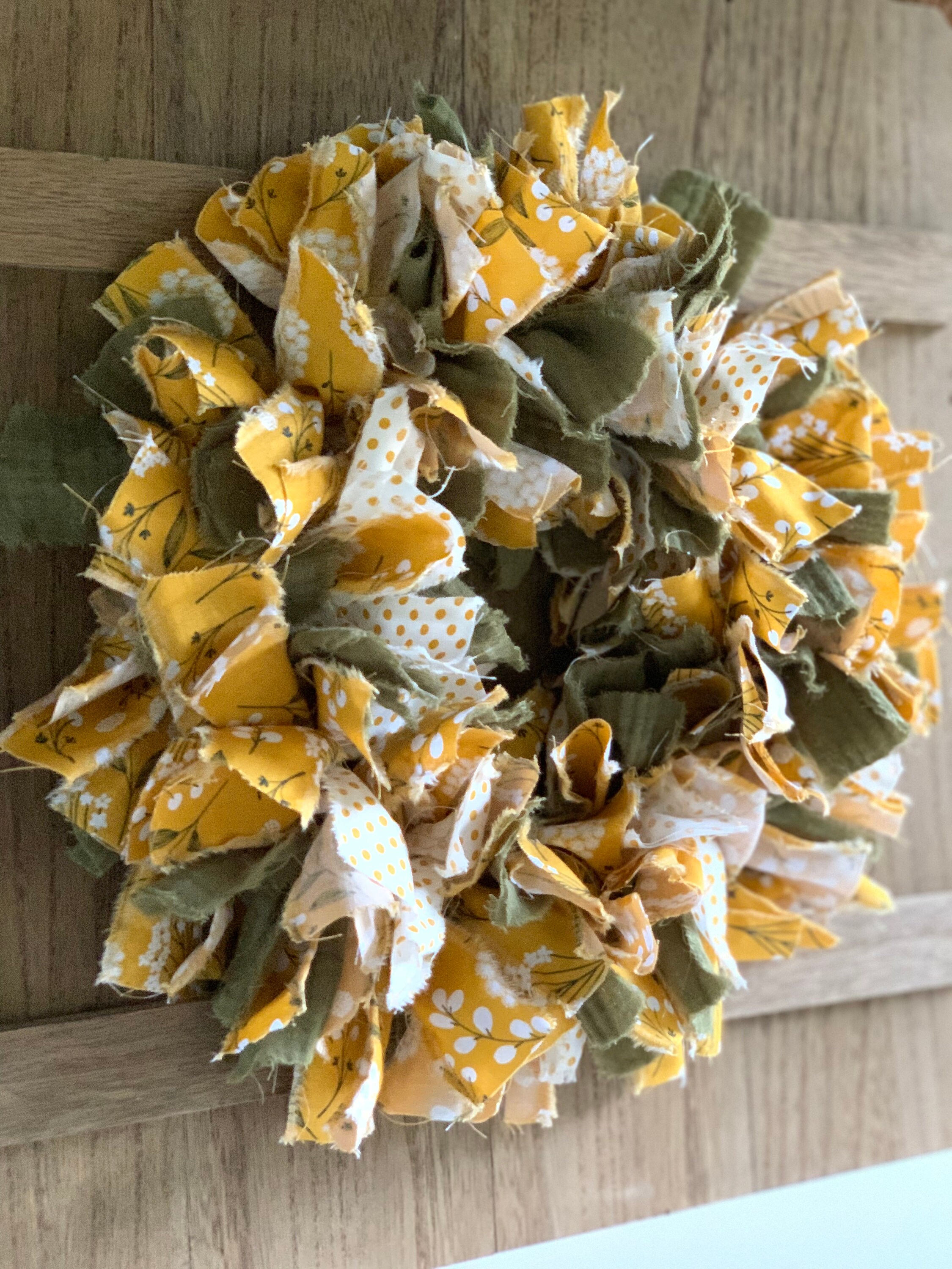 Mini Autumn Farmhouse Wreath / Rustic Fall Rag Wreath / | Etsy