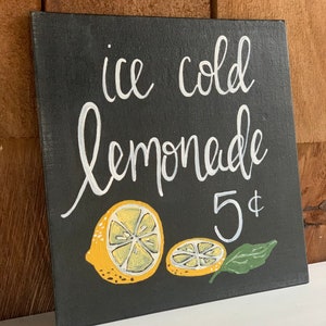 Hand Painted Lemonade Sign / Black and White Hand Lettered Chalk Art ...