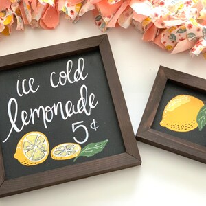 Hand Painted Lemonade Sign / Black and White Hand Lettered Chalk Art ...
