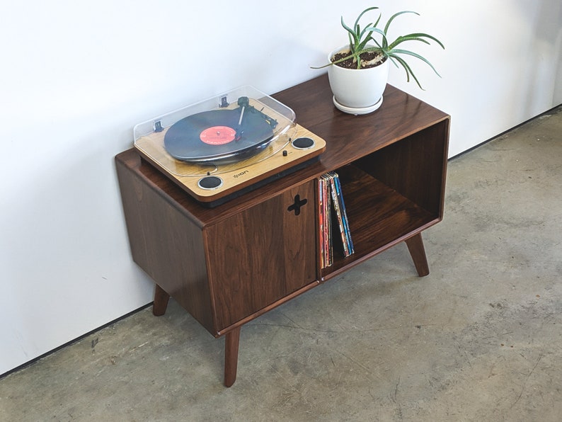Mid Century Modern Record Player Stand Stockage | Etsy