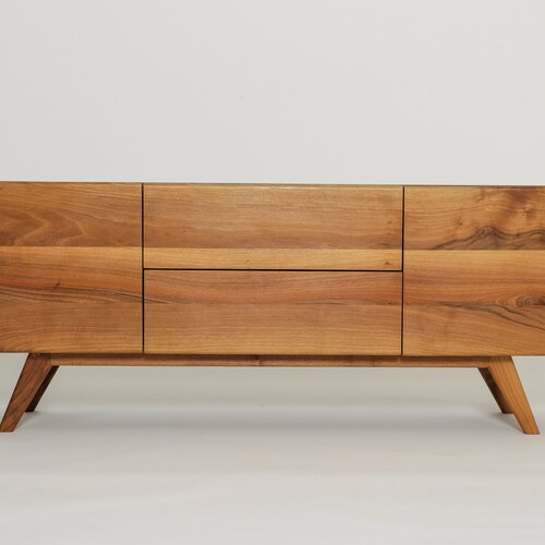 Walnut TV Stand MCM Media Console Mid Century Modern - Etsy