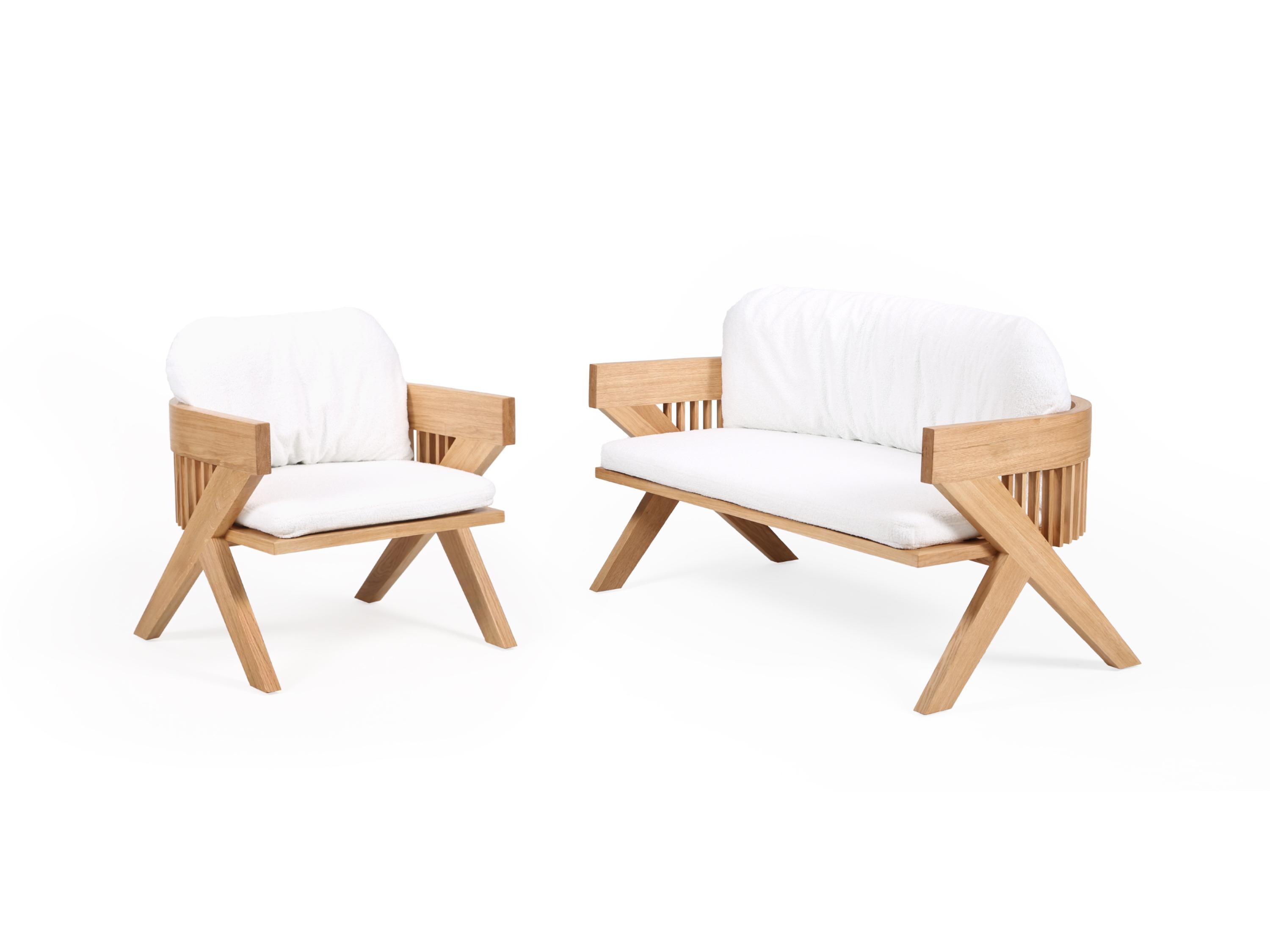 Celestia Oak Patio Set Lounge Chair Coffee Table Etsy Ireland