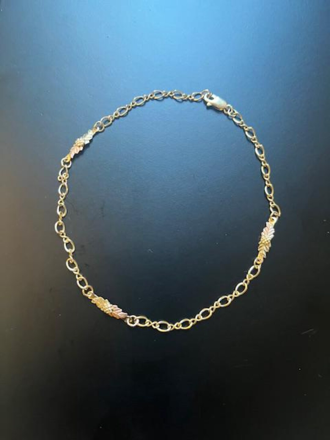 Vintage 10K Gold Anklet Black Hills 10 Inch - Etsy