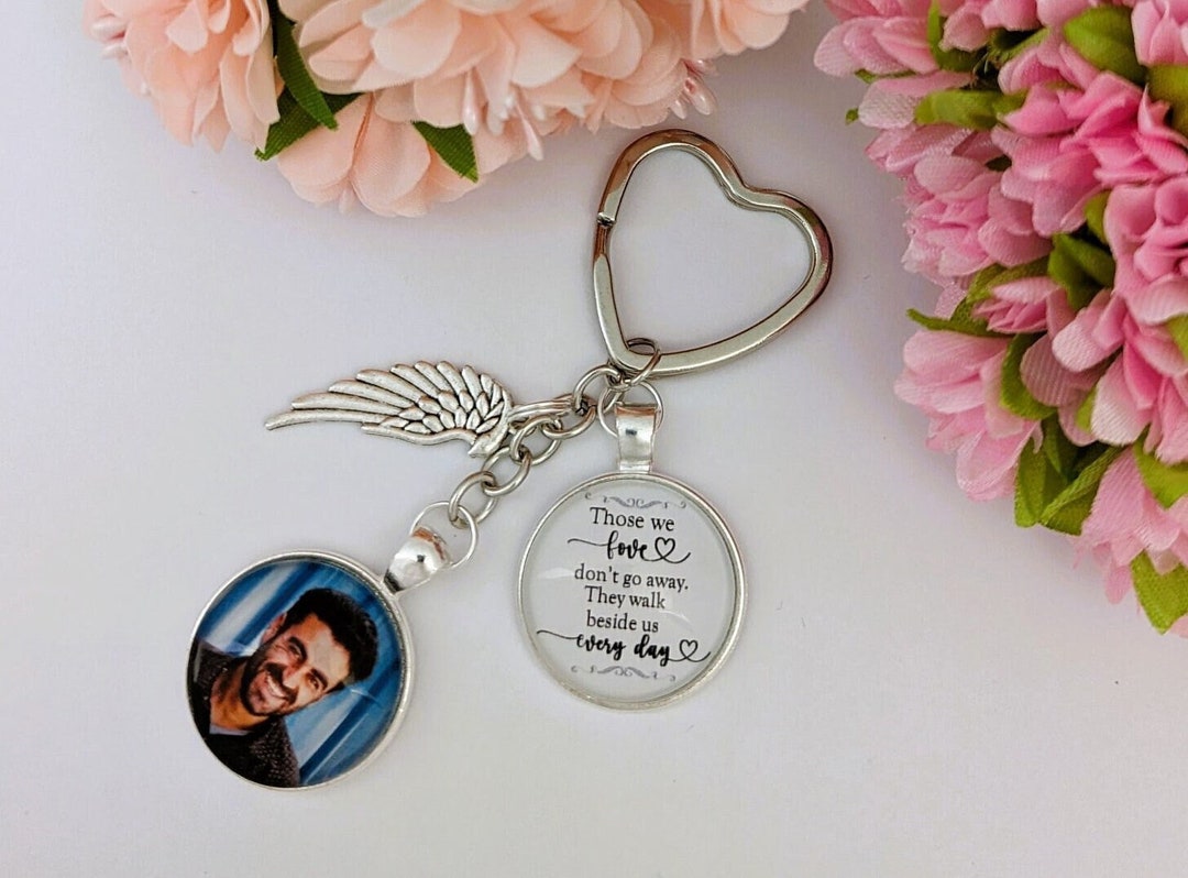 Personalised Photo Keyring Memorial Bereavement Memory Gifts Lost Love ...