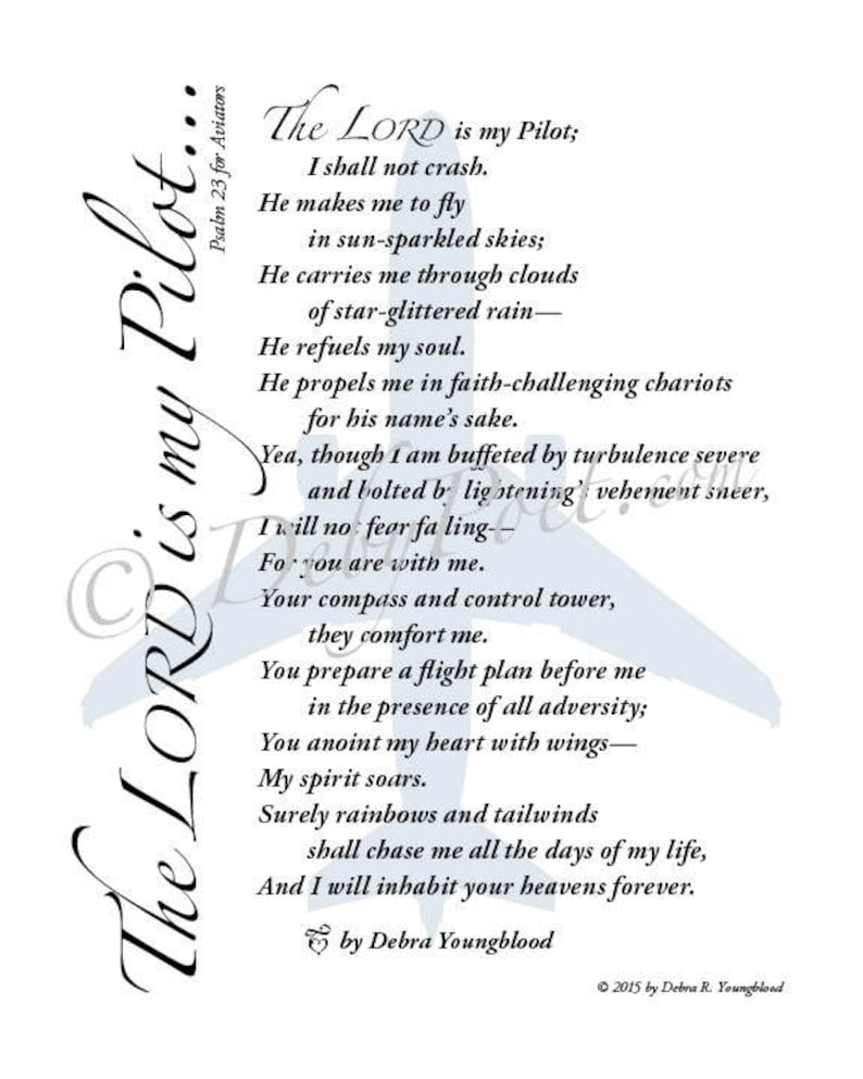 The Lord is My Pilot - Original Poetry Wall Art - Christian Home ...