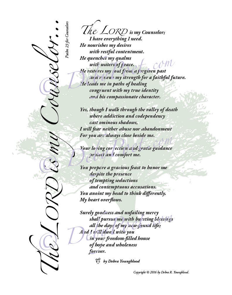 The Lord is My Counselor - Original Poetry Wall Art - Christian Home ...