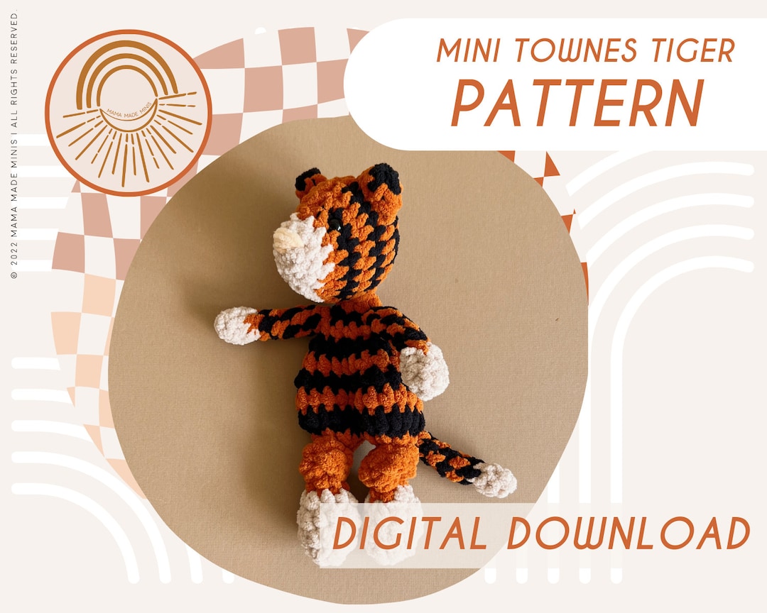 MINI Townes Tiger Knotted Lovey — Crochet Tiger PATTERN - Etsy
