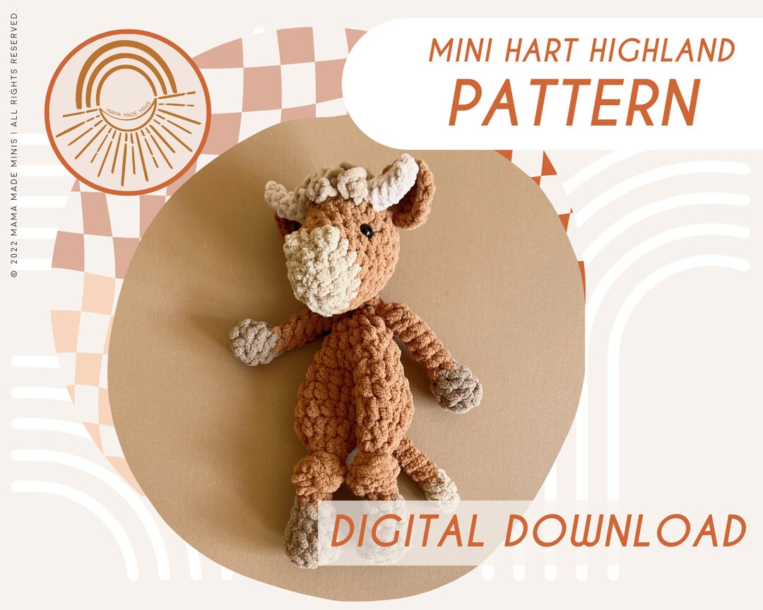 MINI Hart Highland Knotted Lovey — Crochet Highland Cow PATTERN - Etsy