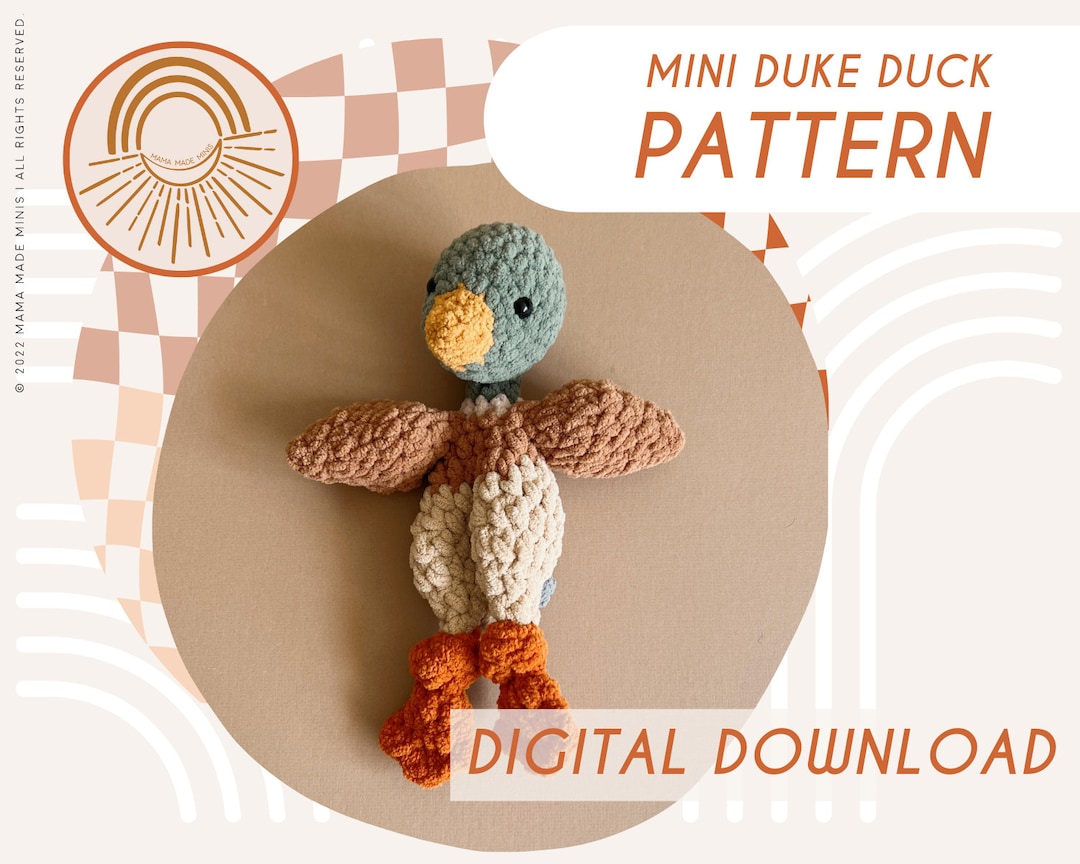 MINI Duke Duck Knotted Lovey — Crochet Duck PATTERN - Etsy