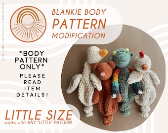 Mini Blankie Body Crochet PATTERN MODIFICATION please Read Listing - Etsy