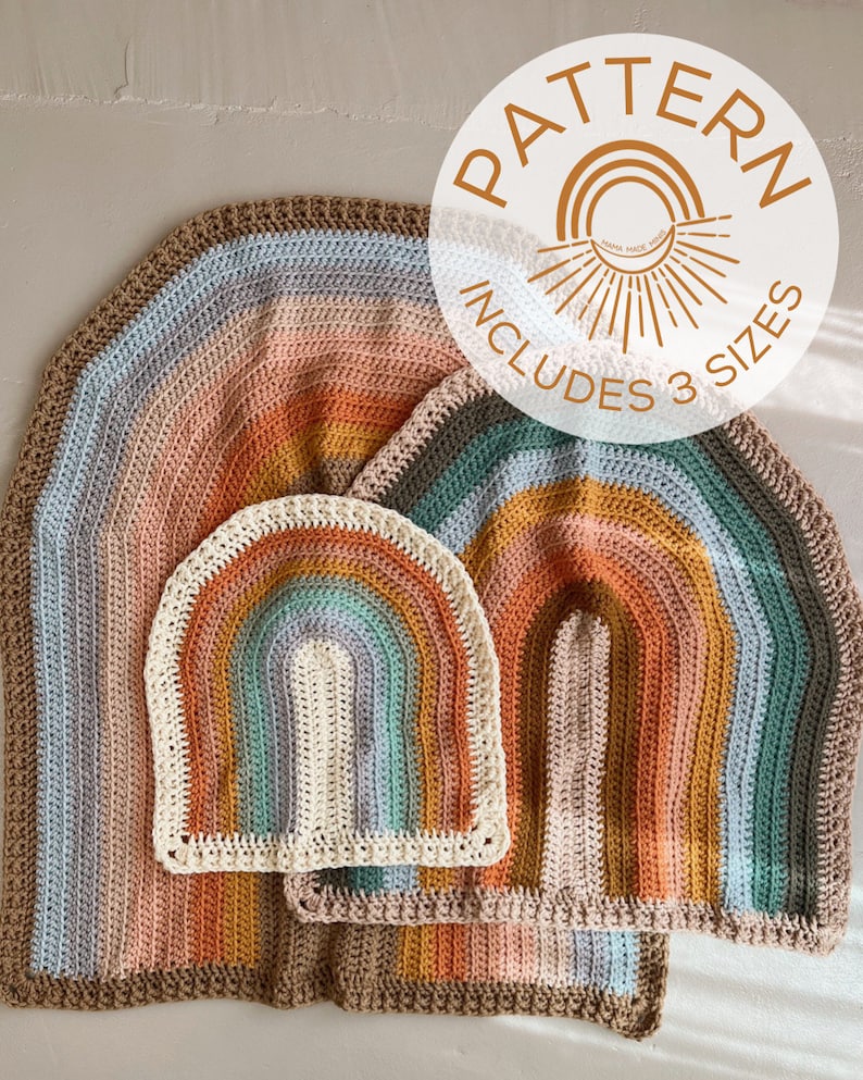 Phoenix Rainbow Blanket PATTERN includes 3 Sizes - Etsy