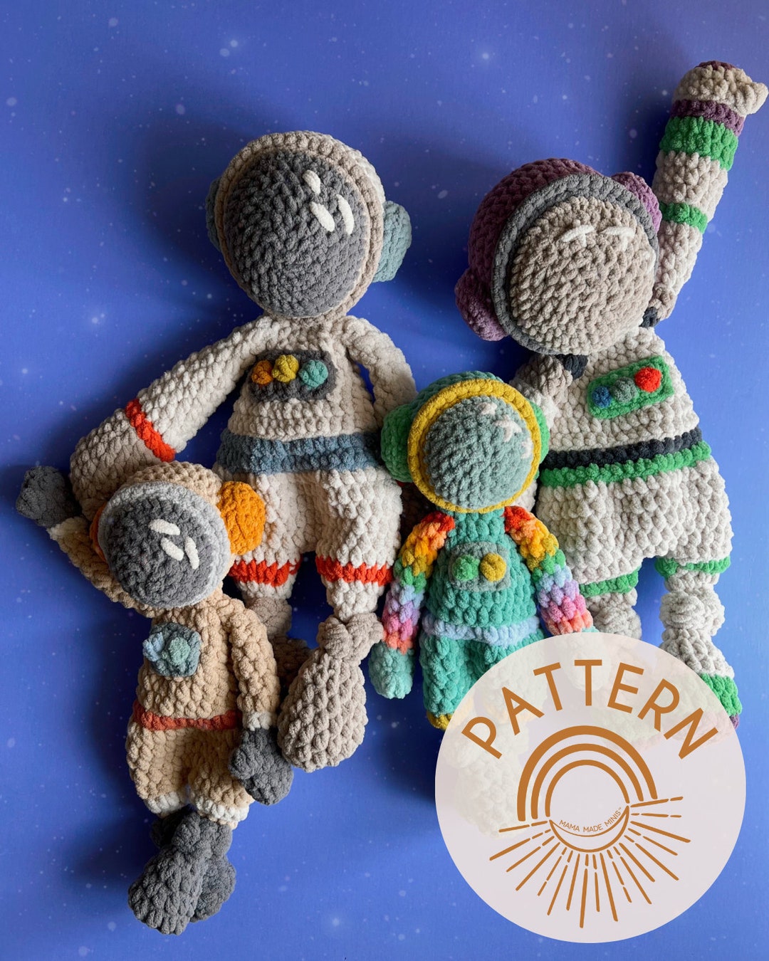 Big + Little Atlas Astronaut Knotted Lovey — Crochet Astronaut PATTERN ...