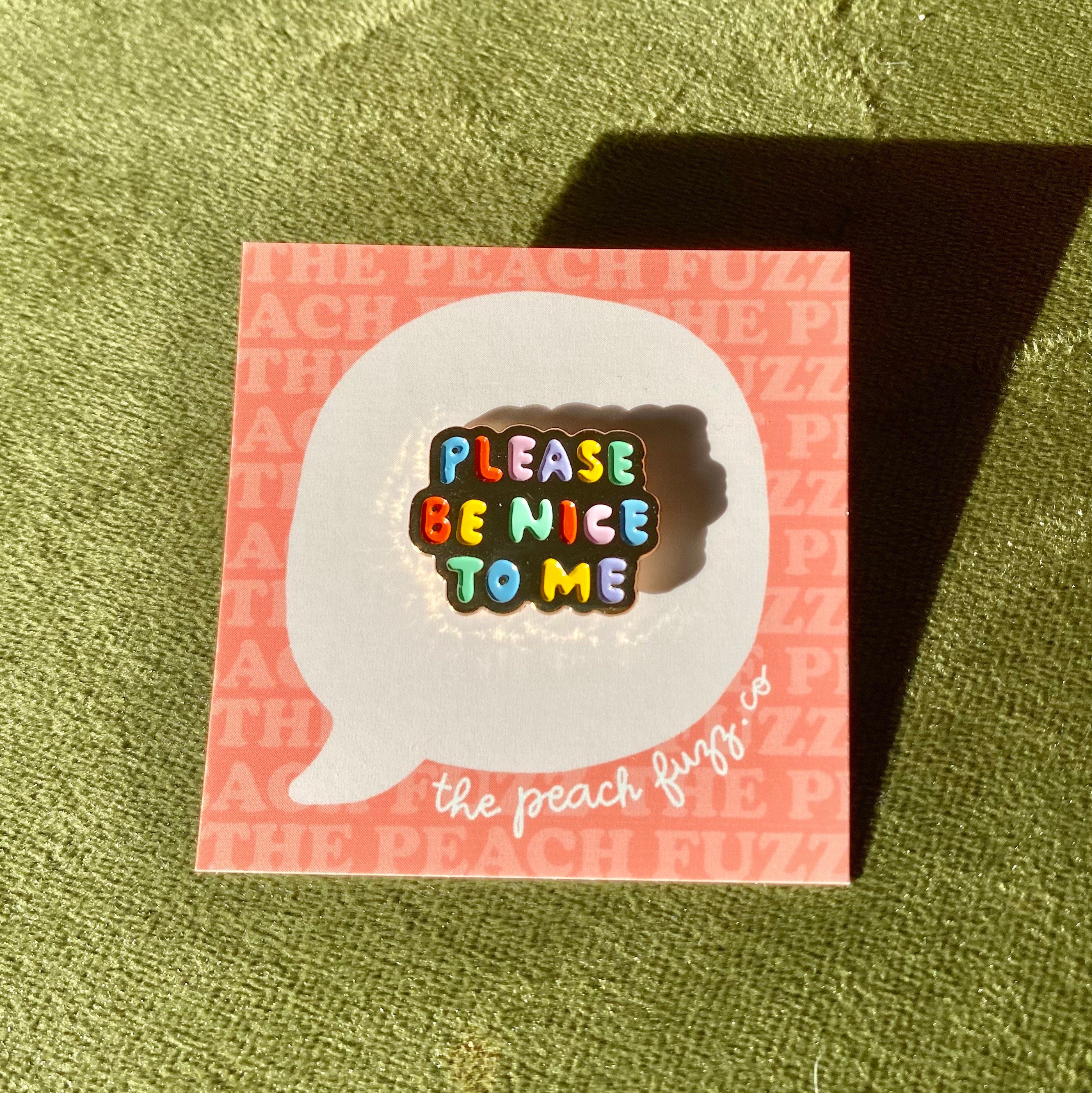 Please Be Nice To Me Gold Enamel Pin // feminist gift | Etsy