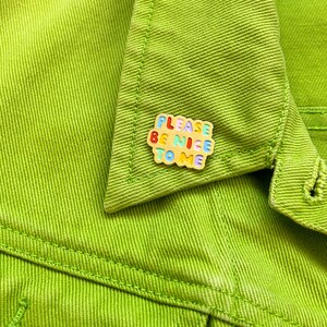 Please Be Nice to Me Gold Enamel Pin // Feminist Gift - Etsy