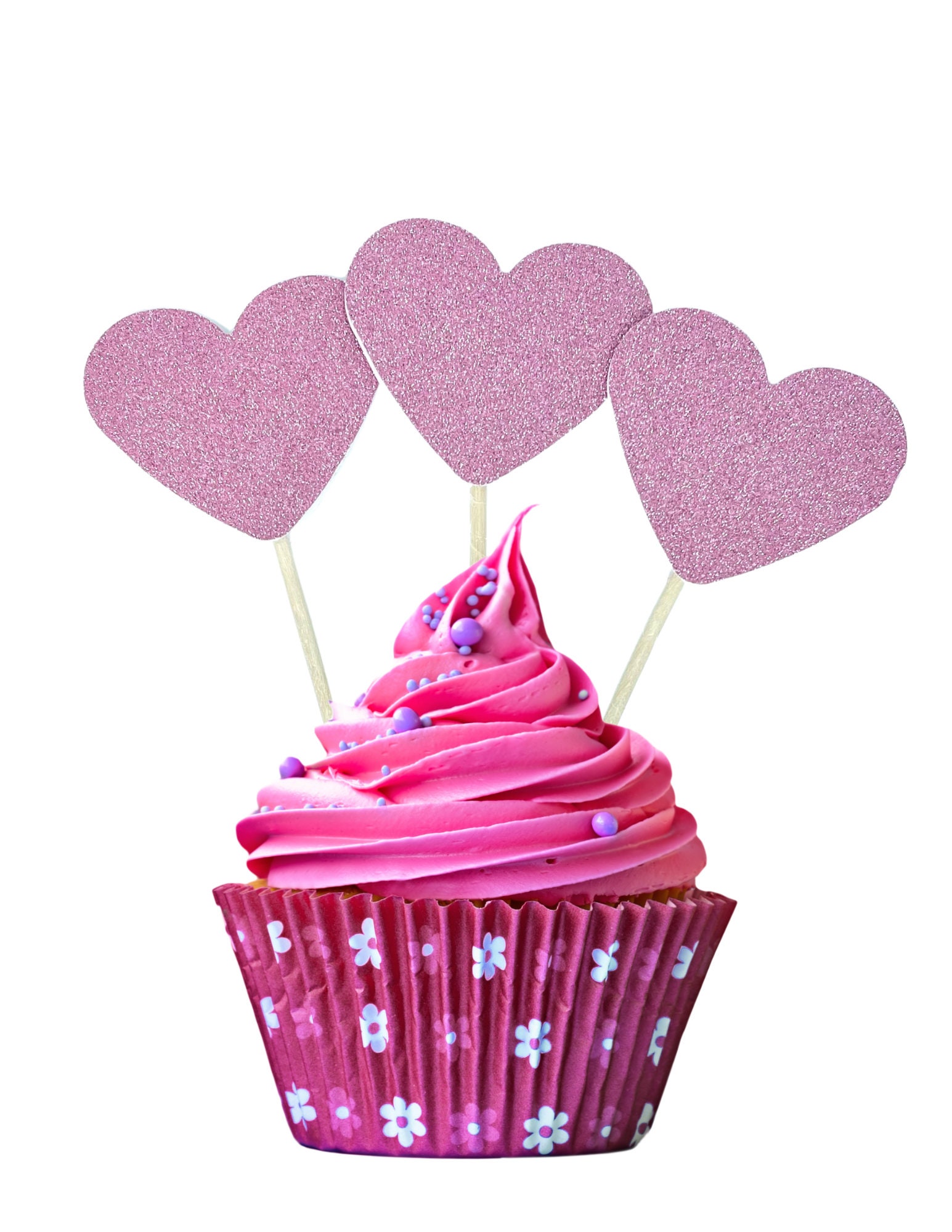 Pink Heart Cupcake