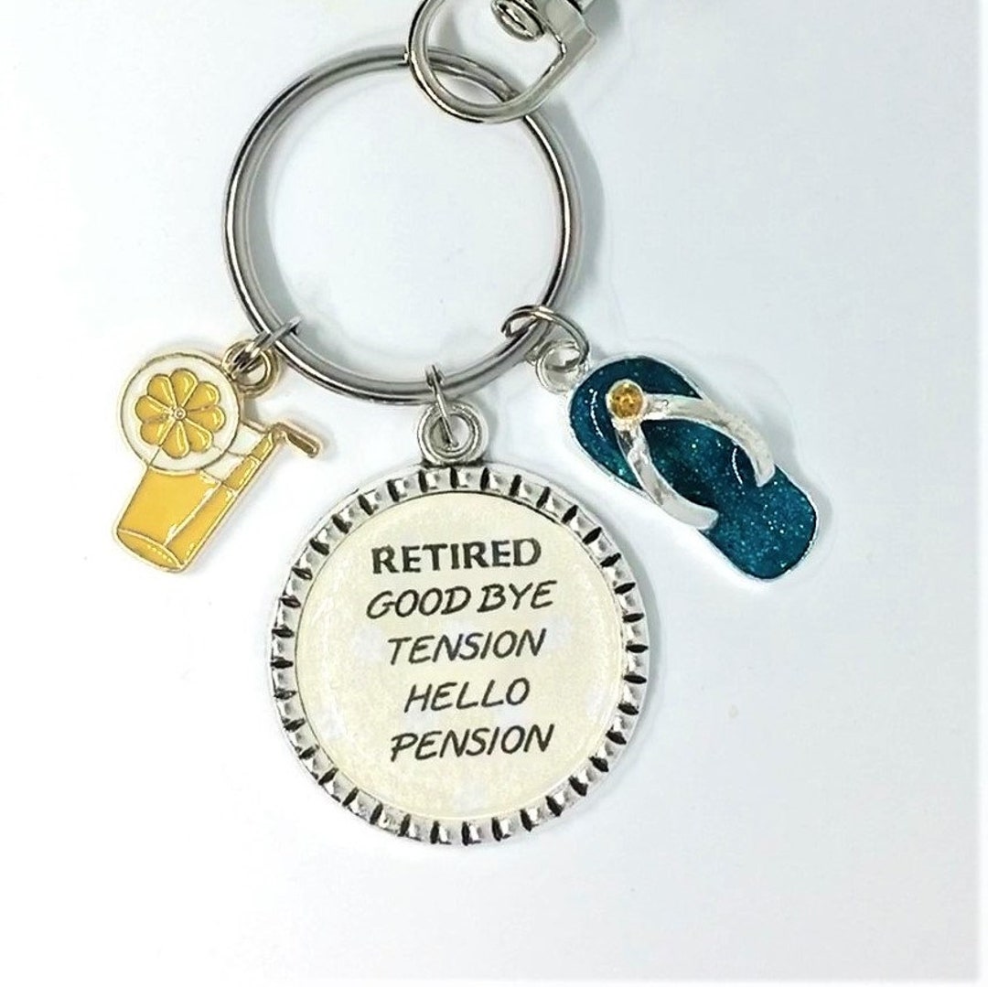 Personalized retirement keychain, Co-worker Retirement gift, Retirement ...