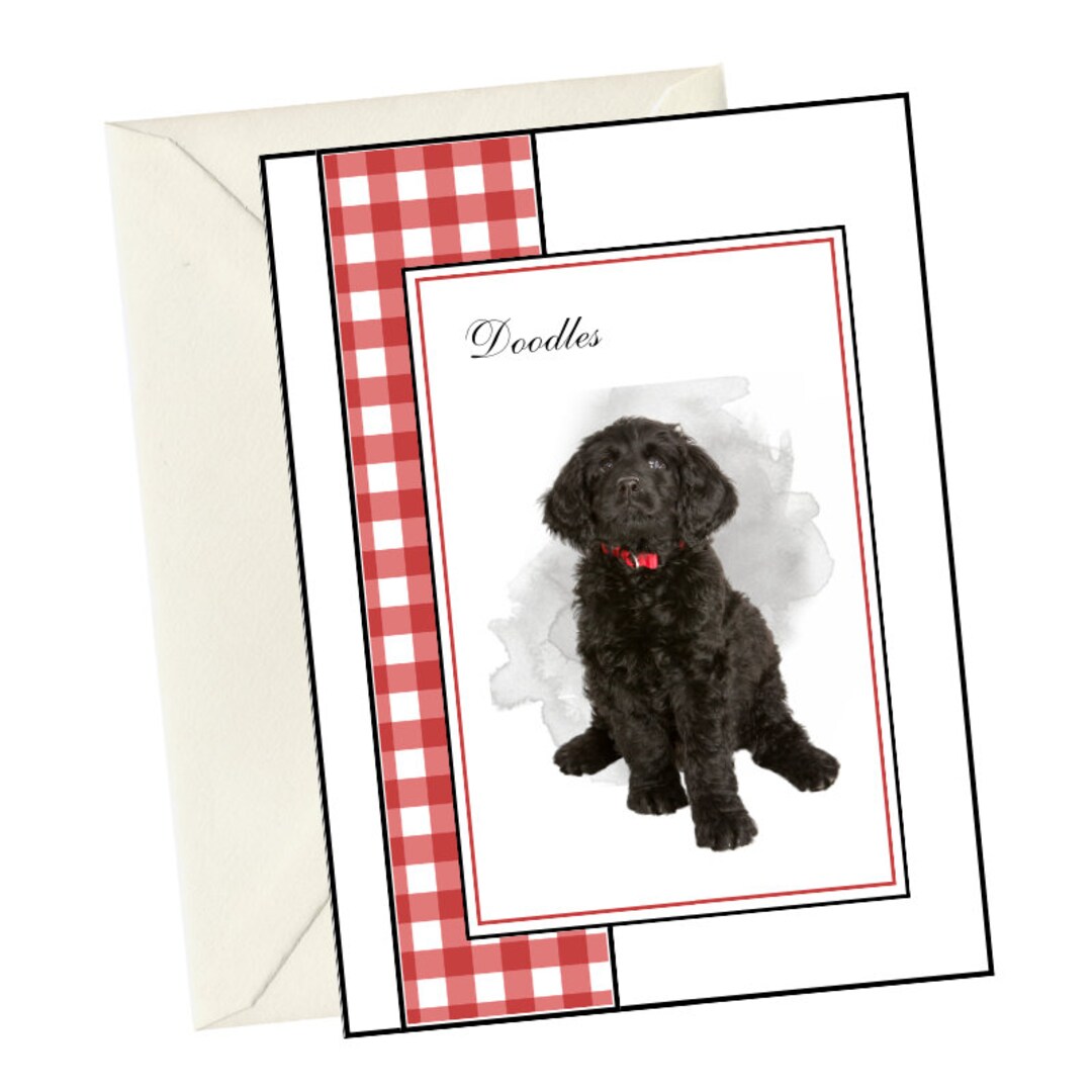 Labradoodle Dog Note Cards, Personalized Greeting Cards, Stationary ...