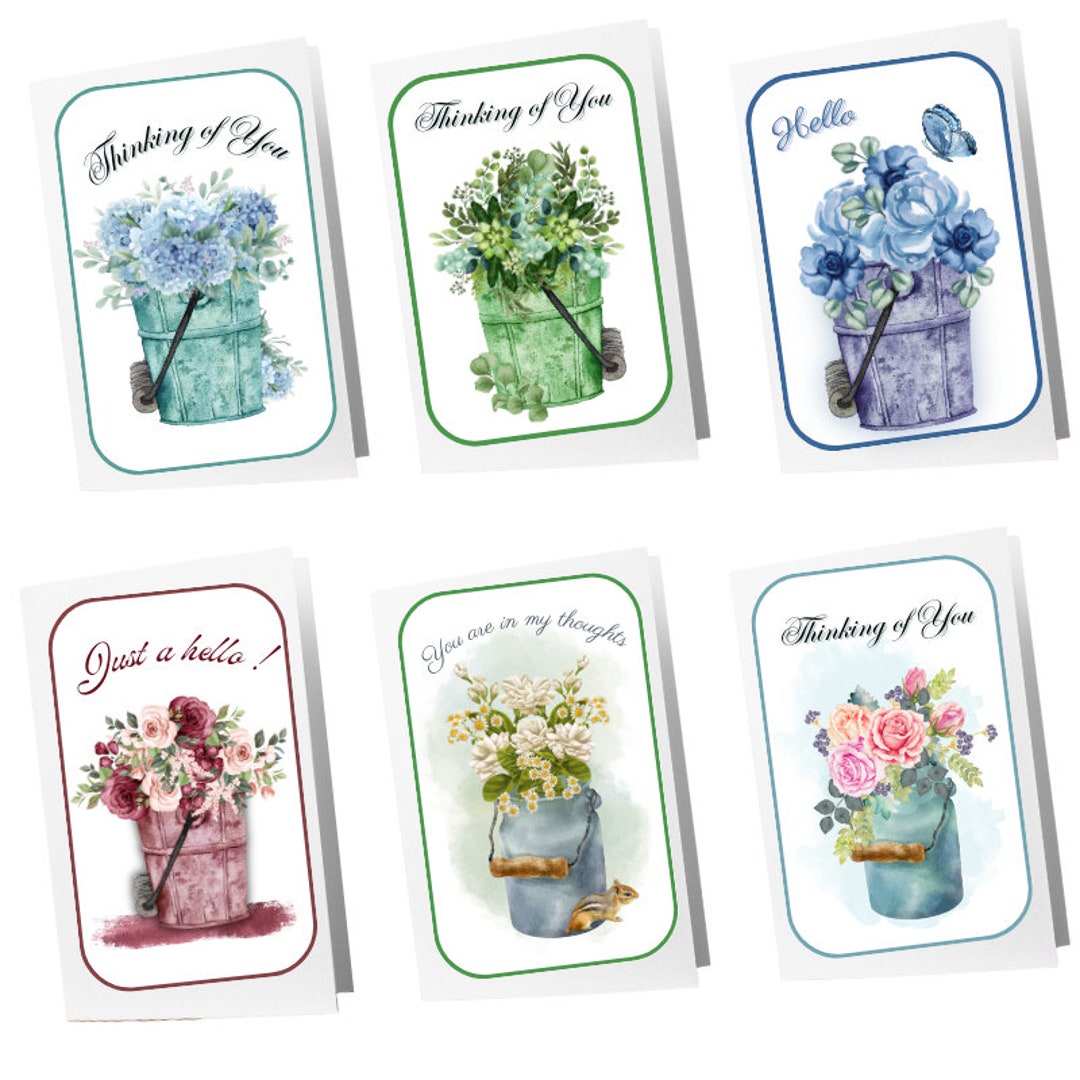 Floral Note Card Set, Thank You Greeting Cards, Note Cards, Stationary ...