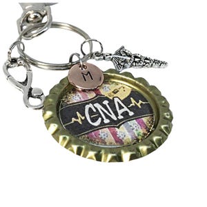 Initial Key Chain for CNA, CNA Graduation Gift, Birthday Gift, CNA ...